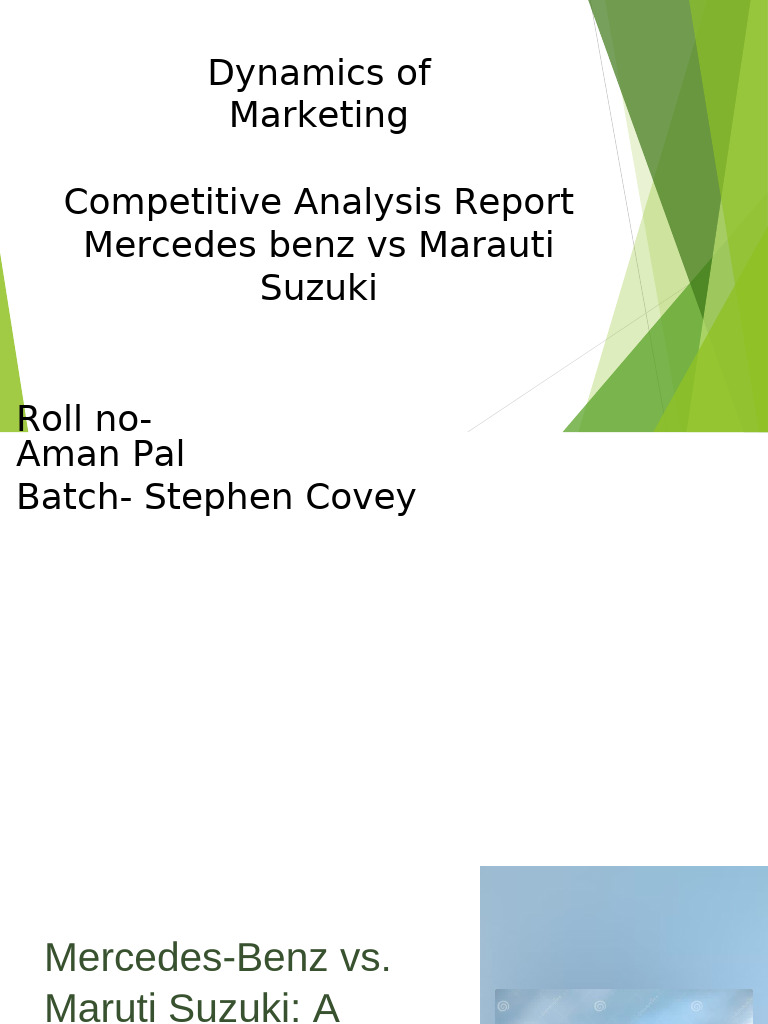 Mercedes Benz Vs Maruti Suzuki A Competitive Analysis | PDF | Mercedes ...