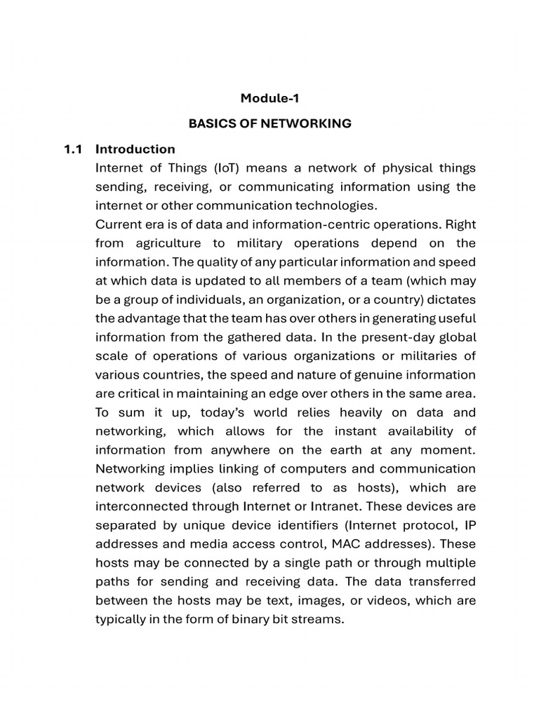 IOT Module 1 | PDF