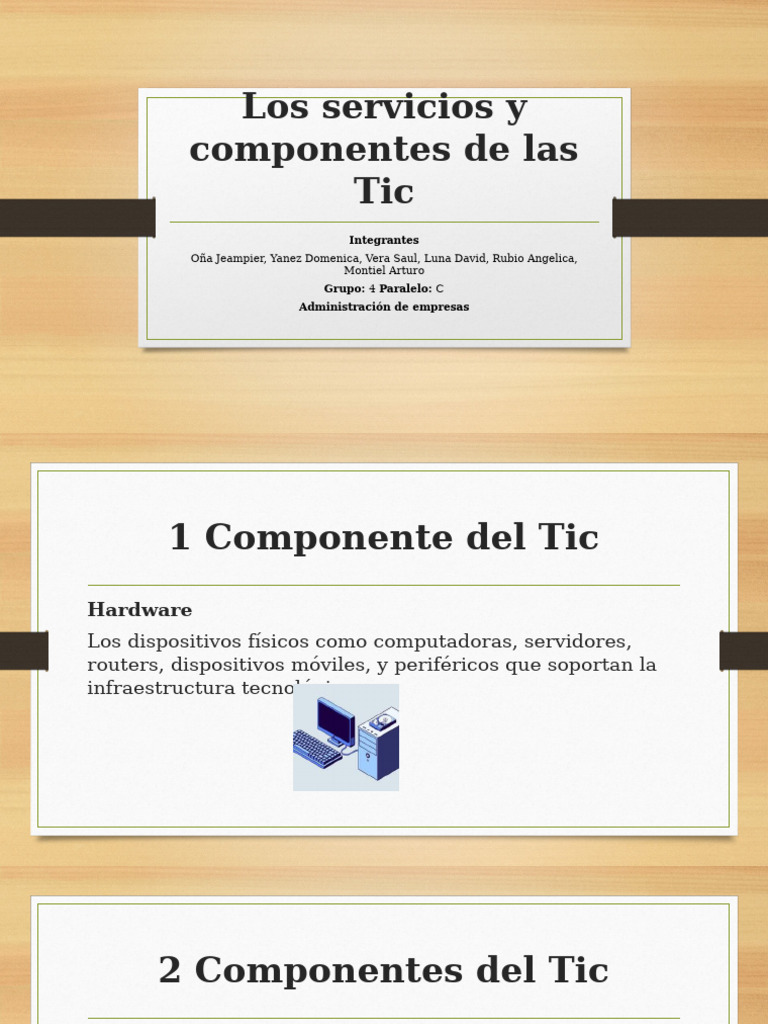 Los Servicios y Componentes de Las Tic | PDF | Hardware de la ...
