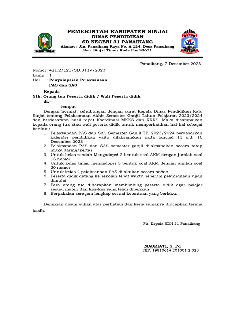 Surat Dan Roster | PDF