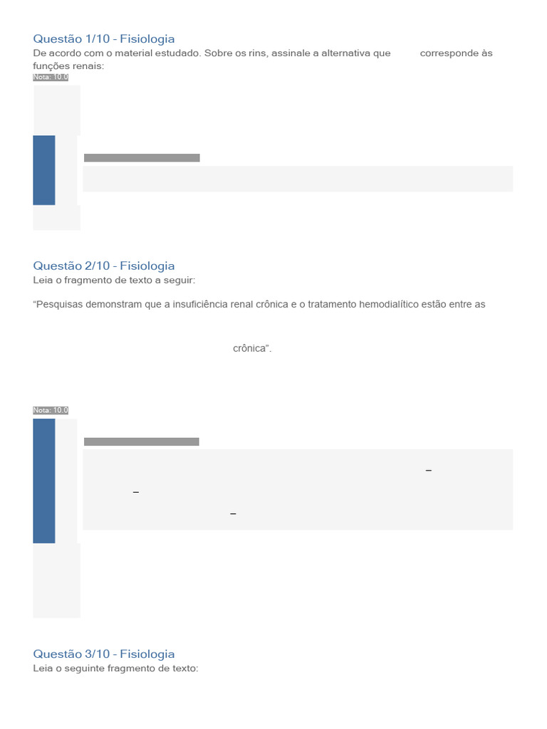 APOL 3- Fisiologia UNINTER | PDF | Rim | Glândula pituitária