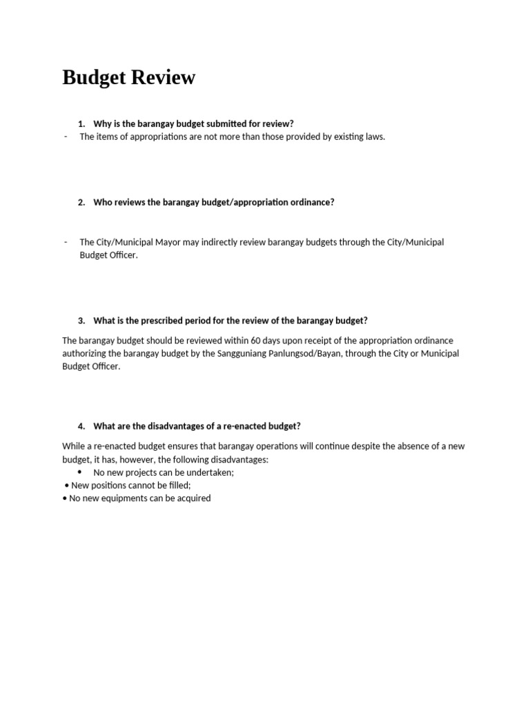 Barangay Budget Review To Budget Accountability | PDF | Budget | State ...