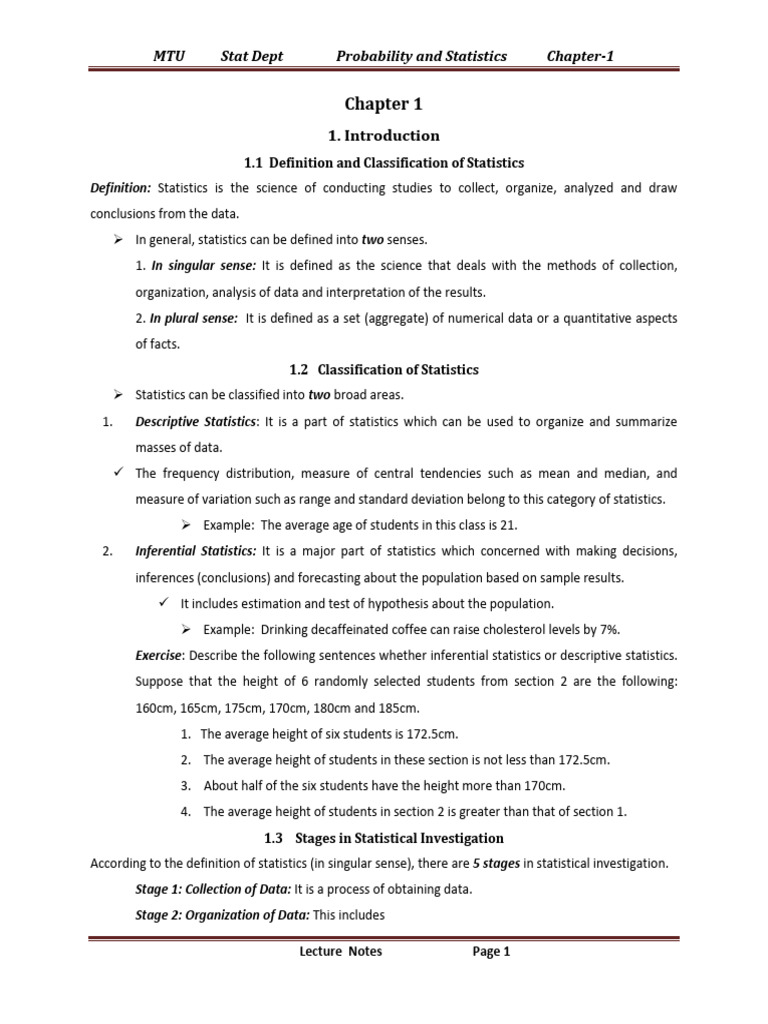 stat chapter 1 | PDF | Statistics | Level Of Measurement