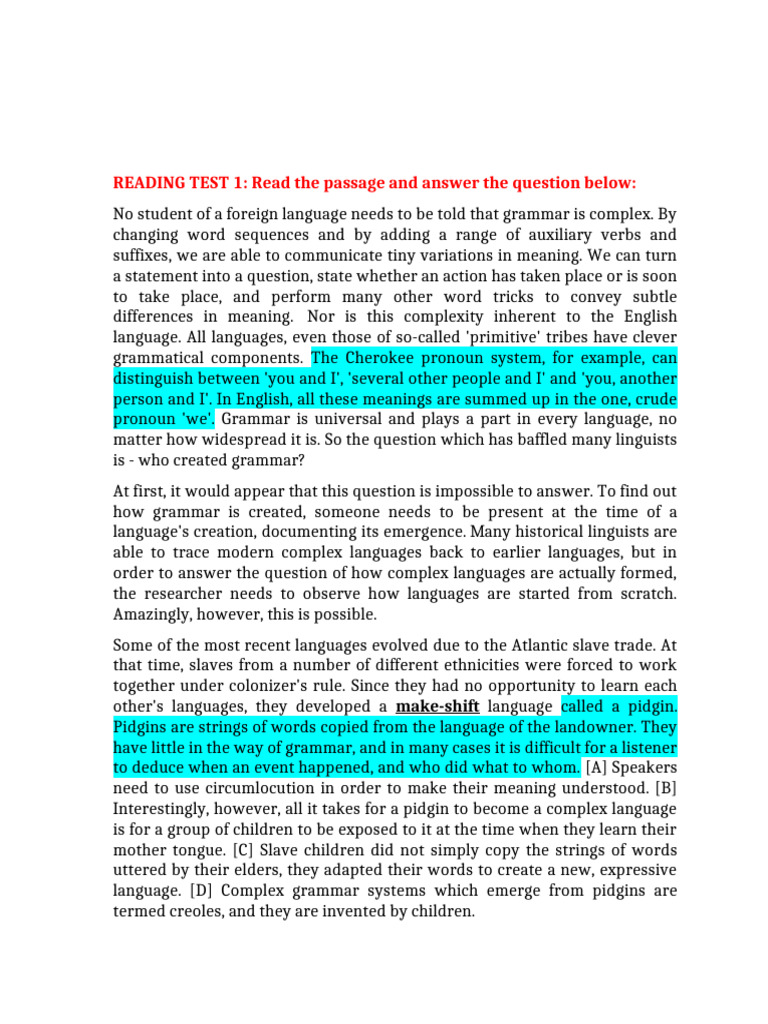 Reading Test 1 | PDF | Electricity Generation | Electrical Grid