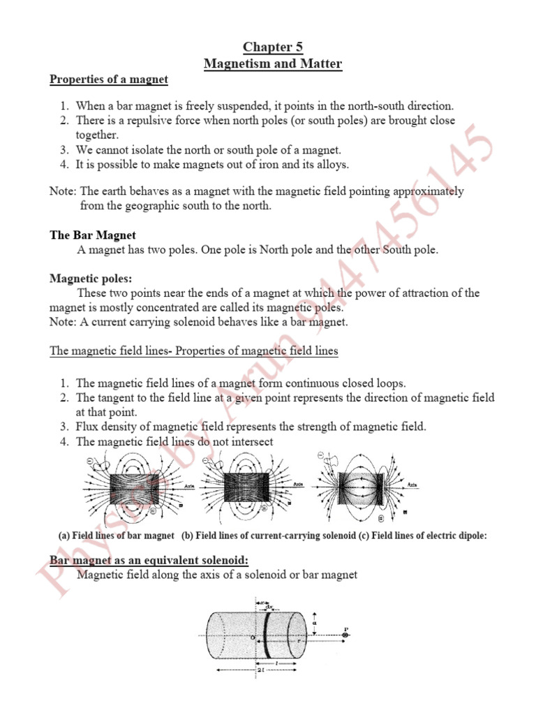 + 2 Chap 5 notes 2024 | PDF | Magnetism | Ferromagnetism