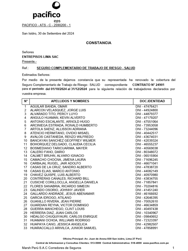 CONSTANCIAS_SCTR SALUD | PDF