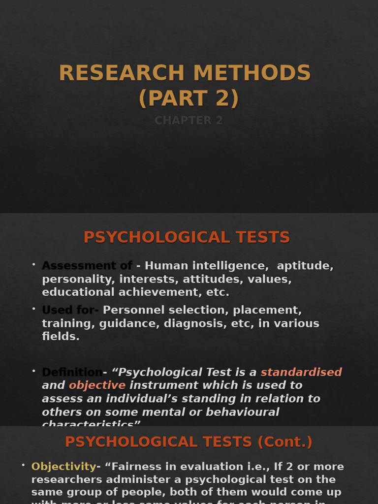 Research Methods (Part2) | PDF | Validity (Statistics) | Psychological ...
