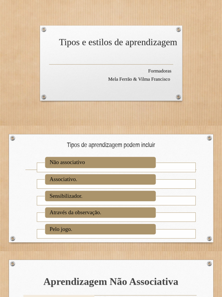 Tipos E Estilos De Aprendizagem Pdf Aprendizado Estilos De