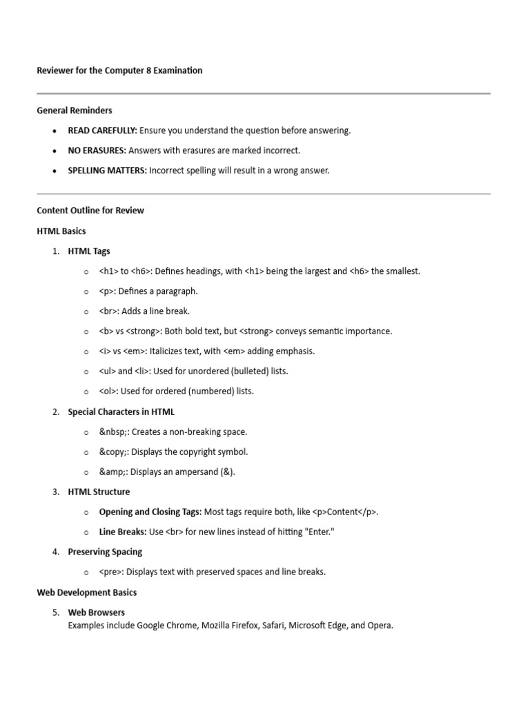 Reviewer For The Computer 8 Examination | PDF | World Wide Web ...
