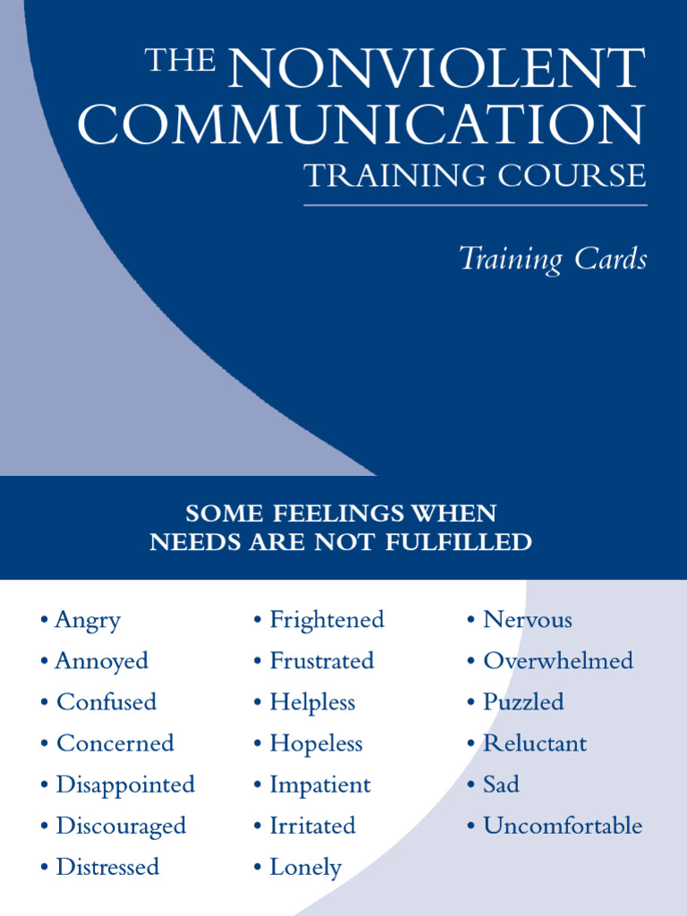 Nonviolent Communication Training Cards | PDF | Emotions | Social Psychology