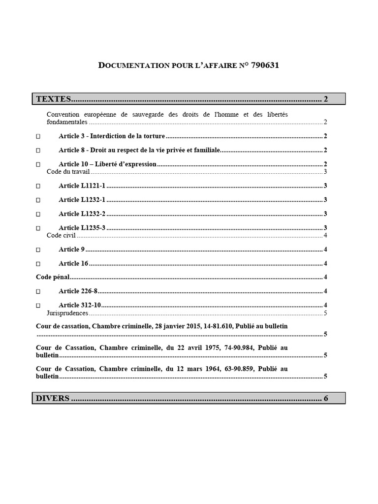 Documentation | PDF | Liberté d'expression | Convention européenne des droits de l'homme