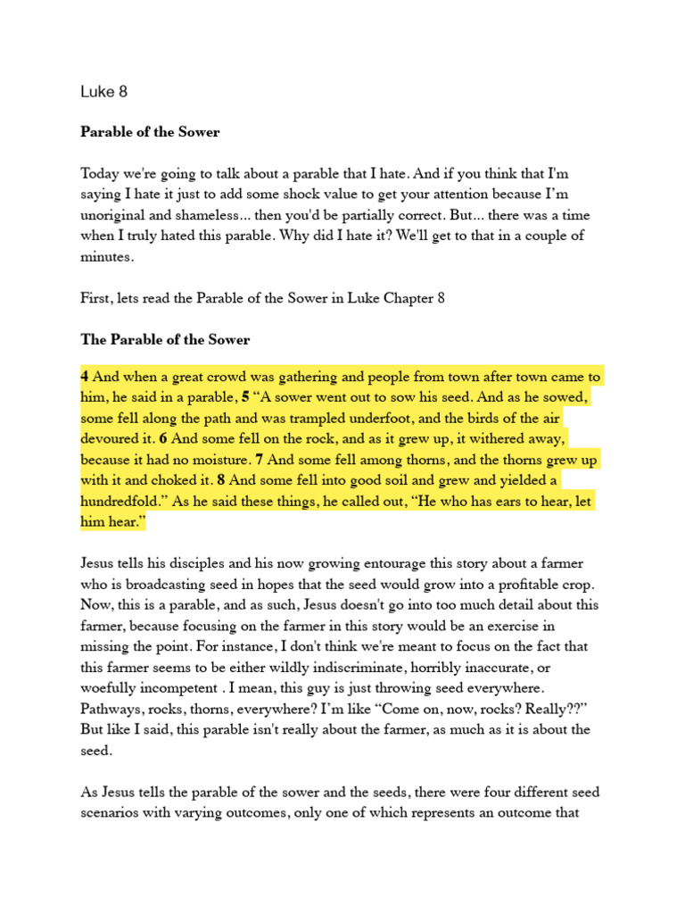 LUKE-8-PARABLE-OF-SOWER | PDF