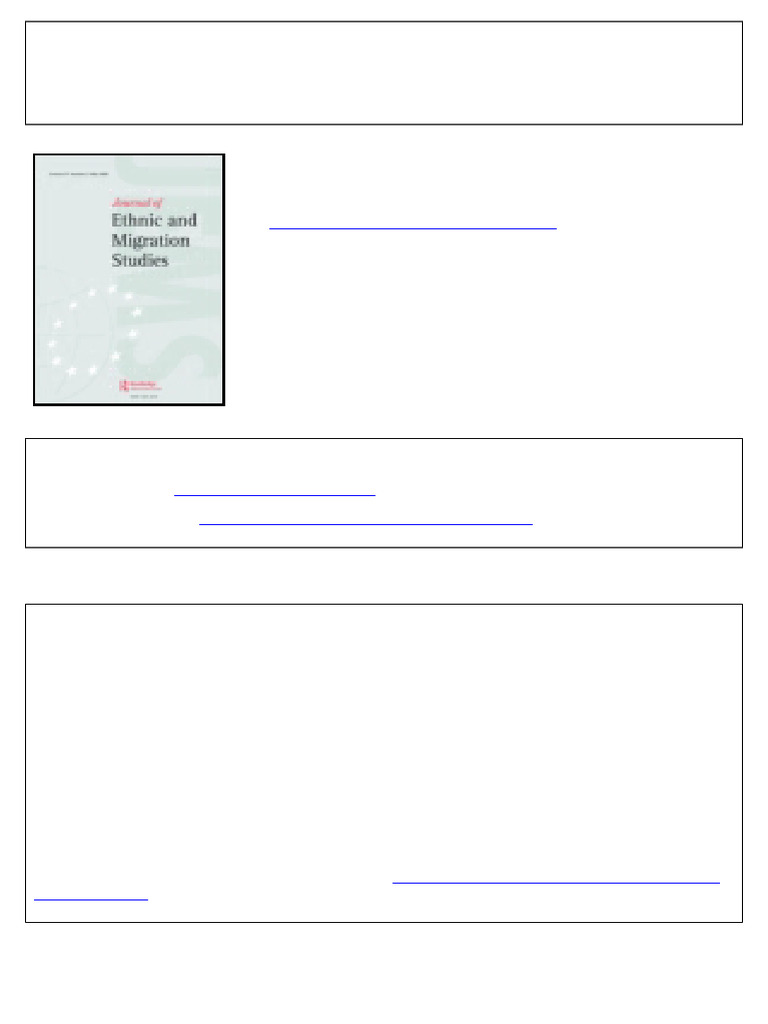 Economics And Interdisciplinary Approaches In Migration Research Pdf