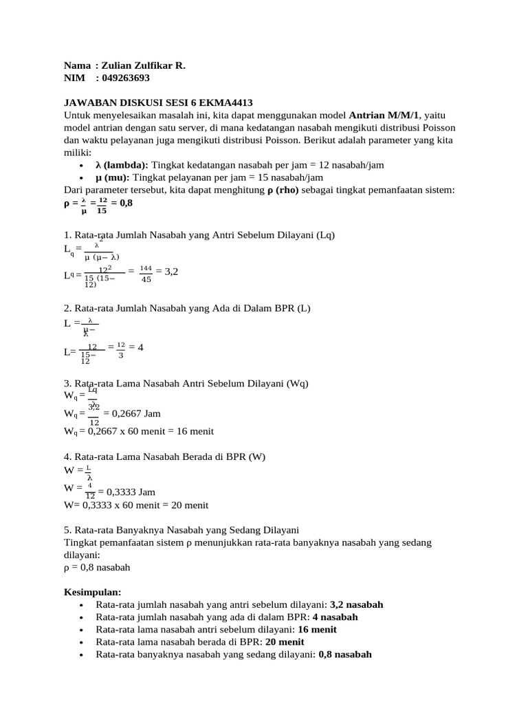 Diskusi Sesi 6 Riset Operasi | PDF