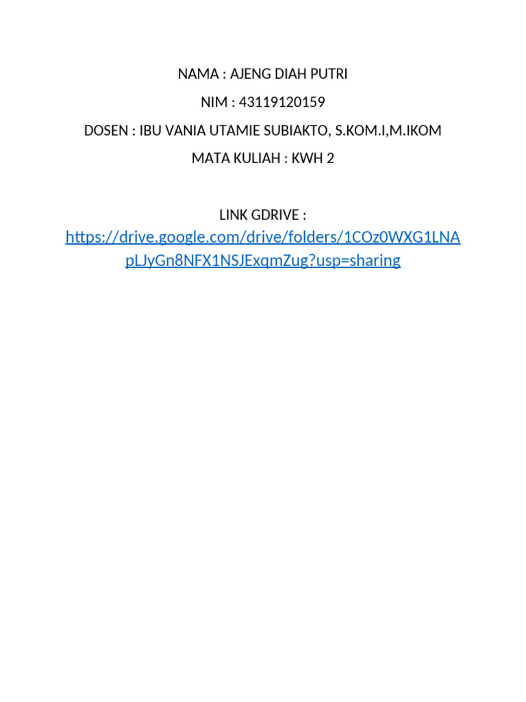 Uas Sp Kwh 2_ajeng Diah Putri_43119120159 | PDF