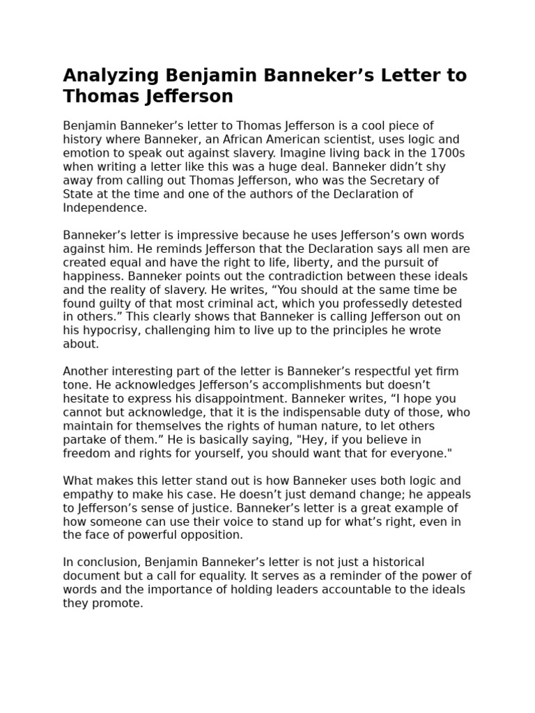 Analyzing Benjamin Banneker | PDF