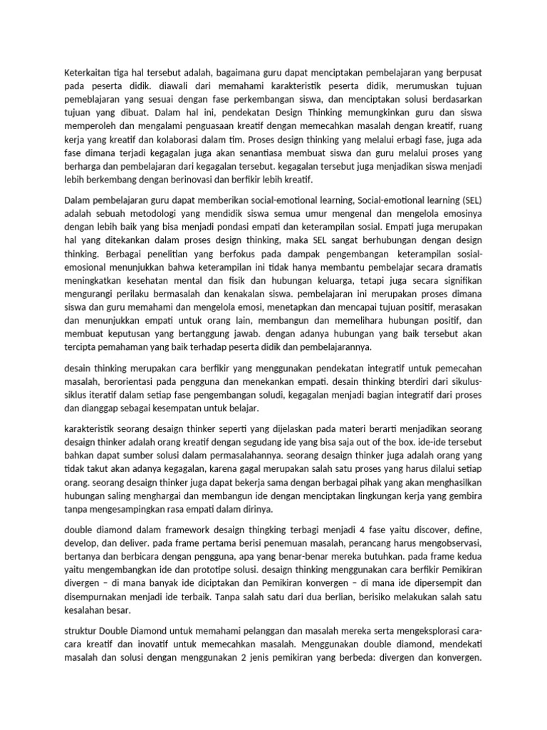 Design Thinking - Koneksi Antar Materi | PDF