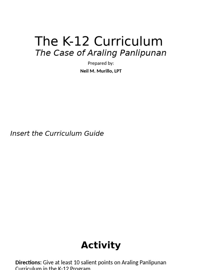 Lesson 2 The K 12 Curriculum | PDF