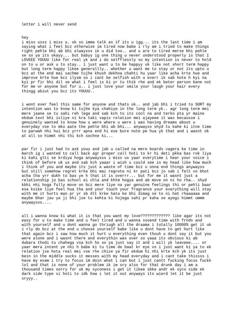 Letter Ill Never Send | PDF