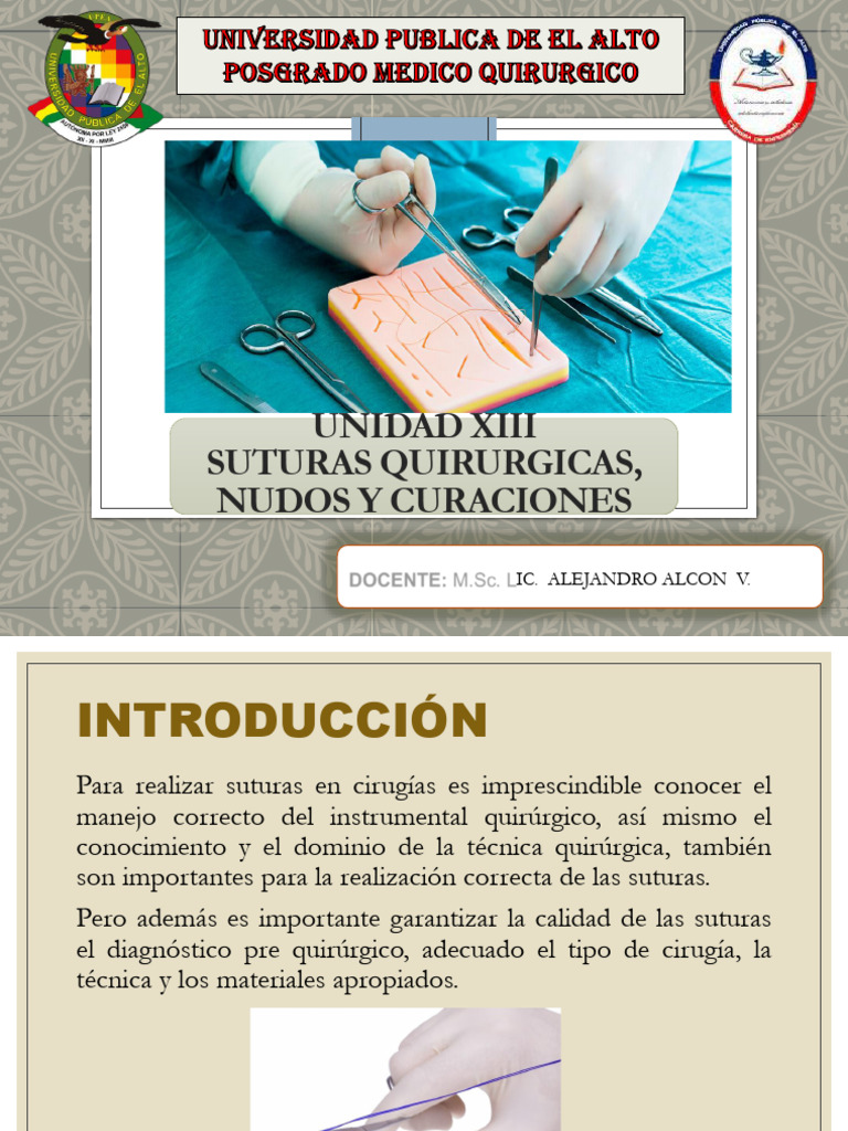UNIDAD_XIII_SUTURAS,_NUDOS[1] | PDF | Cirugía | Sutura Quirúrgica