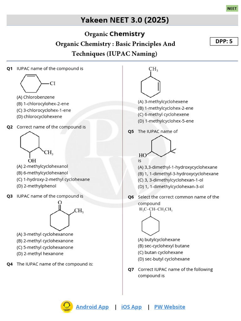 Organic Chemistry - Some Basic Principles and Techniques (IUPAC Naming ...