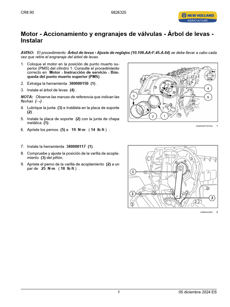 Instalación del Árbol de Levas 380000150 | PDF | Engranaje | Motor de ...