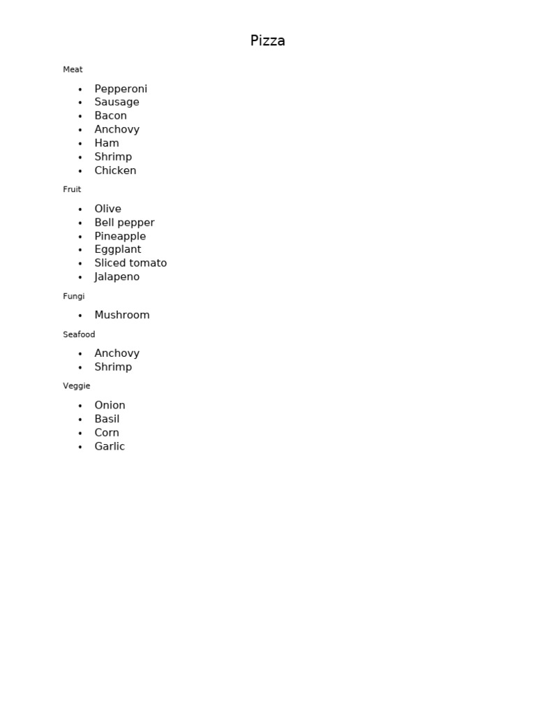 Pizza | PDF | Tomato Sauce | Pizza