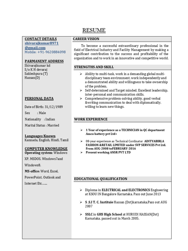 SHIVA RESUME | PDF