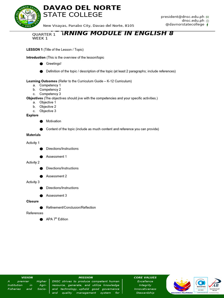 BSED ENG 3B Module Template | PDF