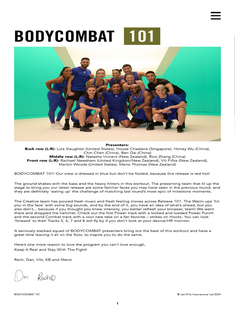 BODYCOMBAT101 Choreo | PDF | Foot | Human Anatomy