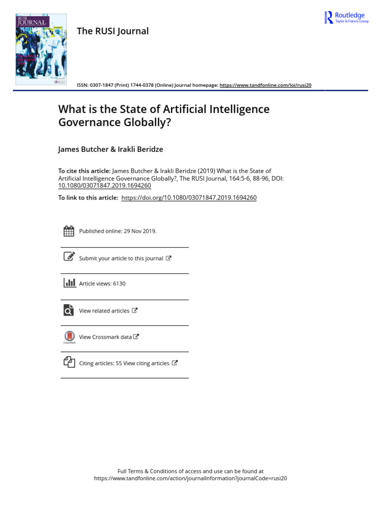 What Is The State of Artificial Intelligence Governance Globally | PDF ...