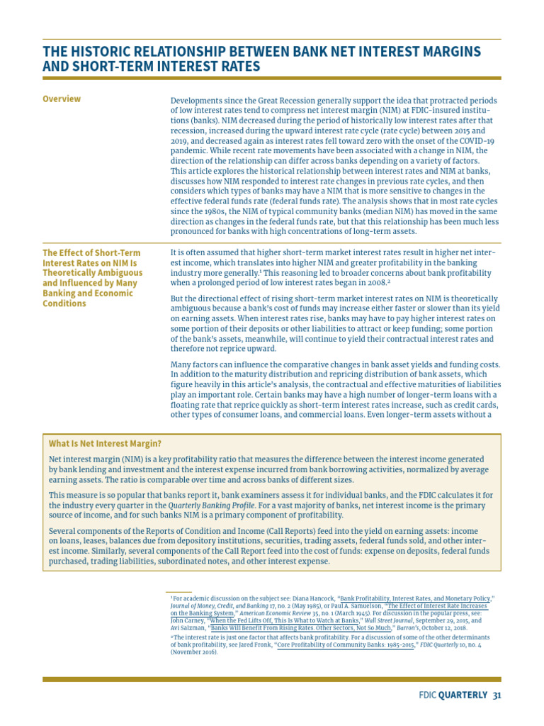 NIM vs rate | PDF | Banks | Interest