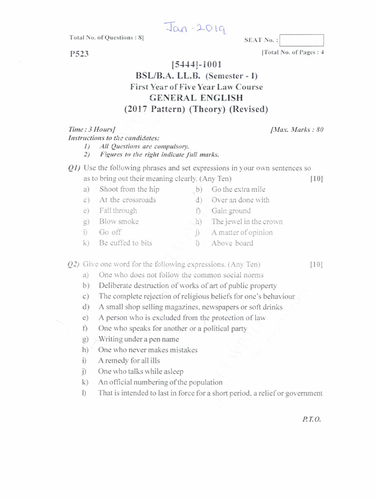 Ba LLB Fy Sem I | PDF