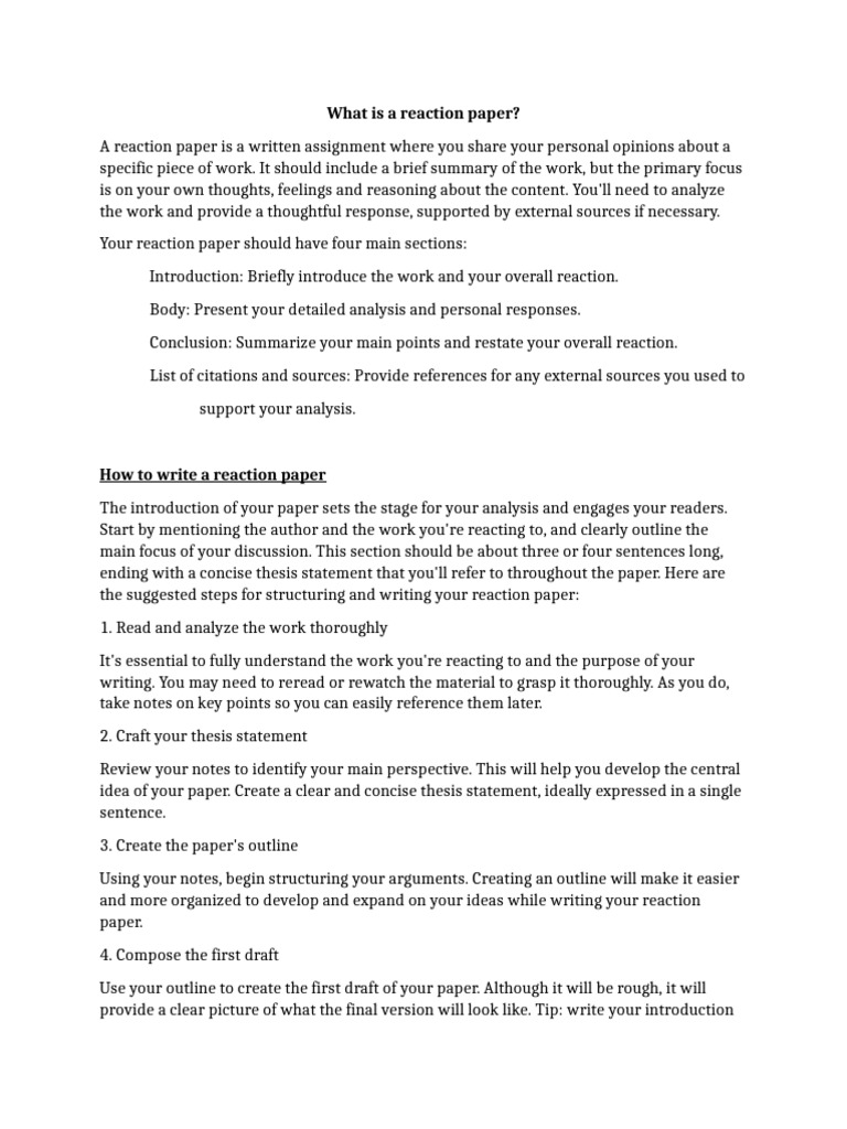 What-is-a-reaction-paper | PDF | Human Communication | Cognition