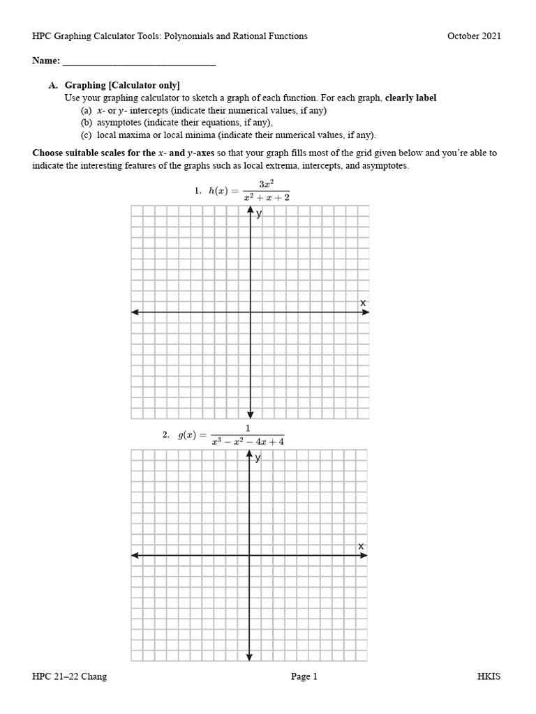 Graphing Calculator Tools Polynomials and Rationals | PDF | Polynomial ...