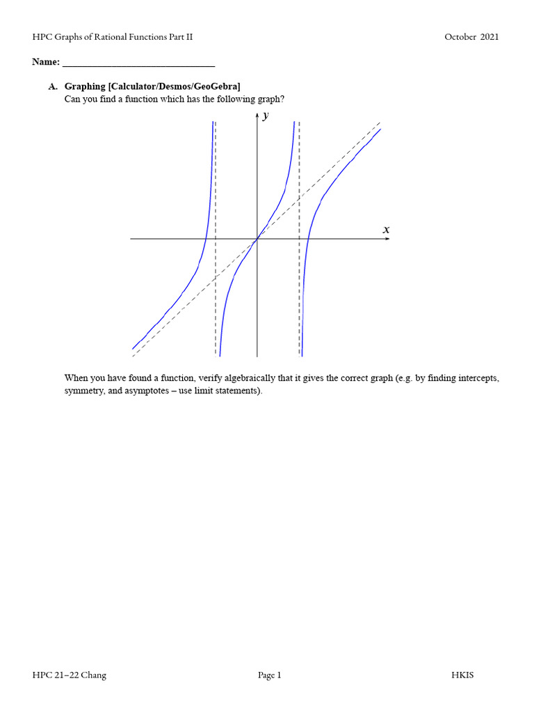 Graphs of Rational Functions Part II | PDF