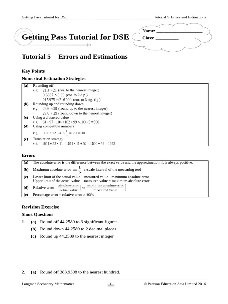 Getting_Pass_Tutorial_05 | PDF | Significant Figures | Rounding
