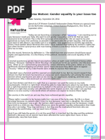 Emma Watson's HeForShe UN Speech | PDF | Gender Studies | Feminism