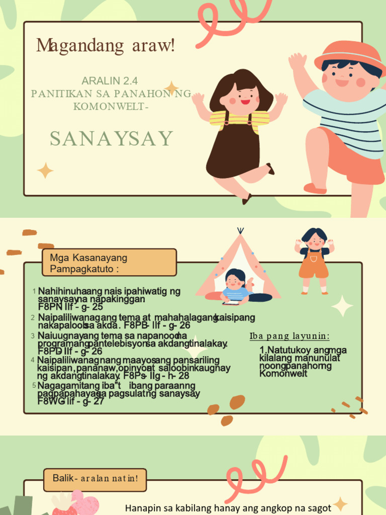 Aralin 2.3 Sarsuwela 2 PPT 1 | PDF