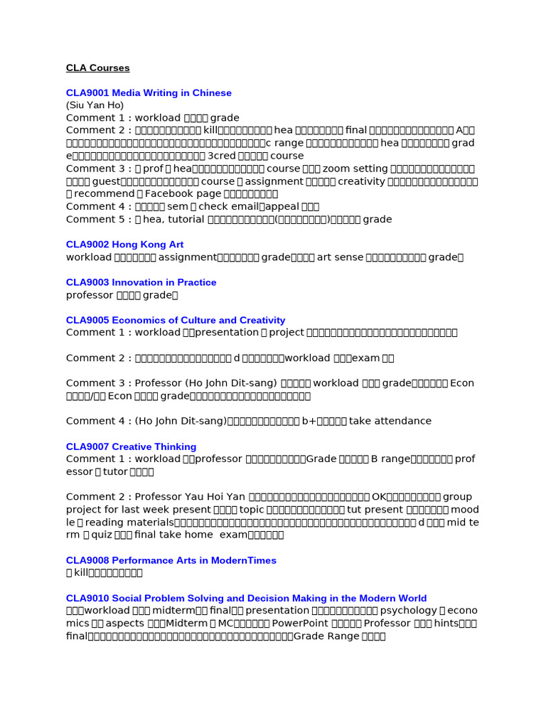 Cluster Comments | PDF