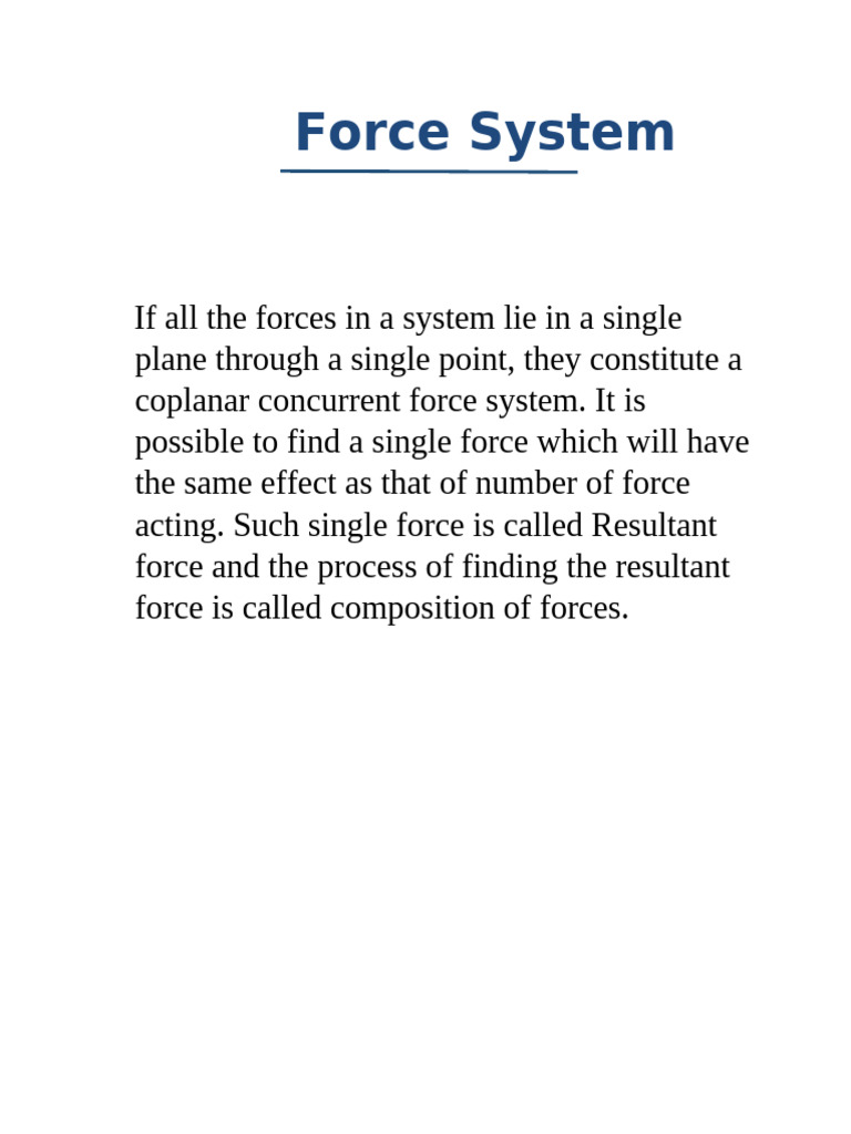 Force System | PDF