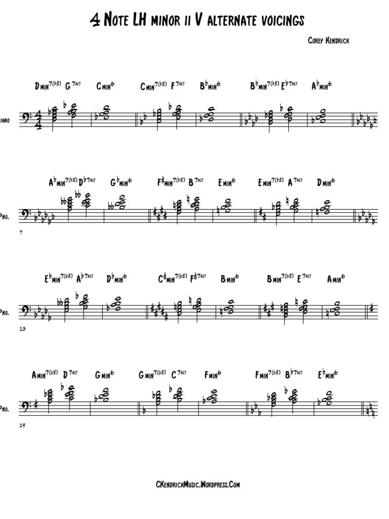 4 Note LH Minor II v i Alternate Voicings | PDF