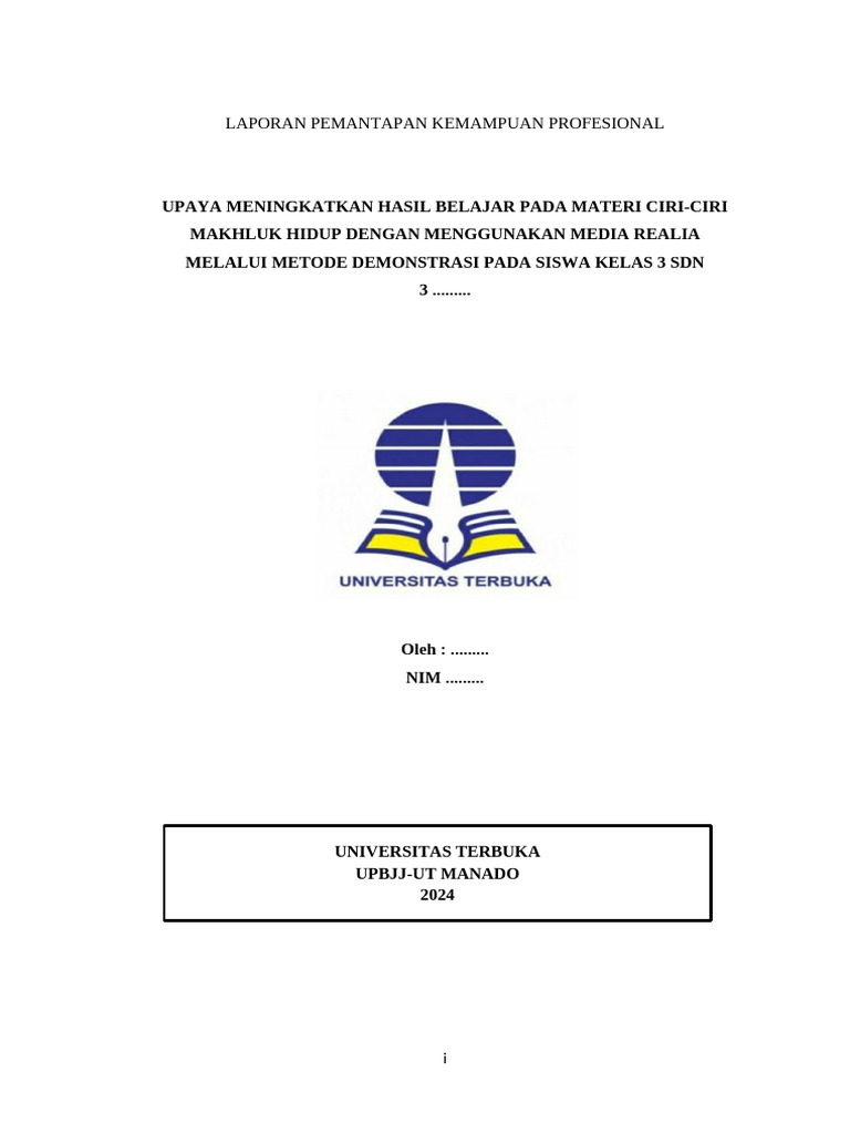 Laporan PKP Contoh Untuk Mahasiswa | PDF