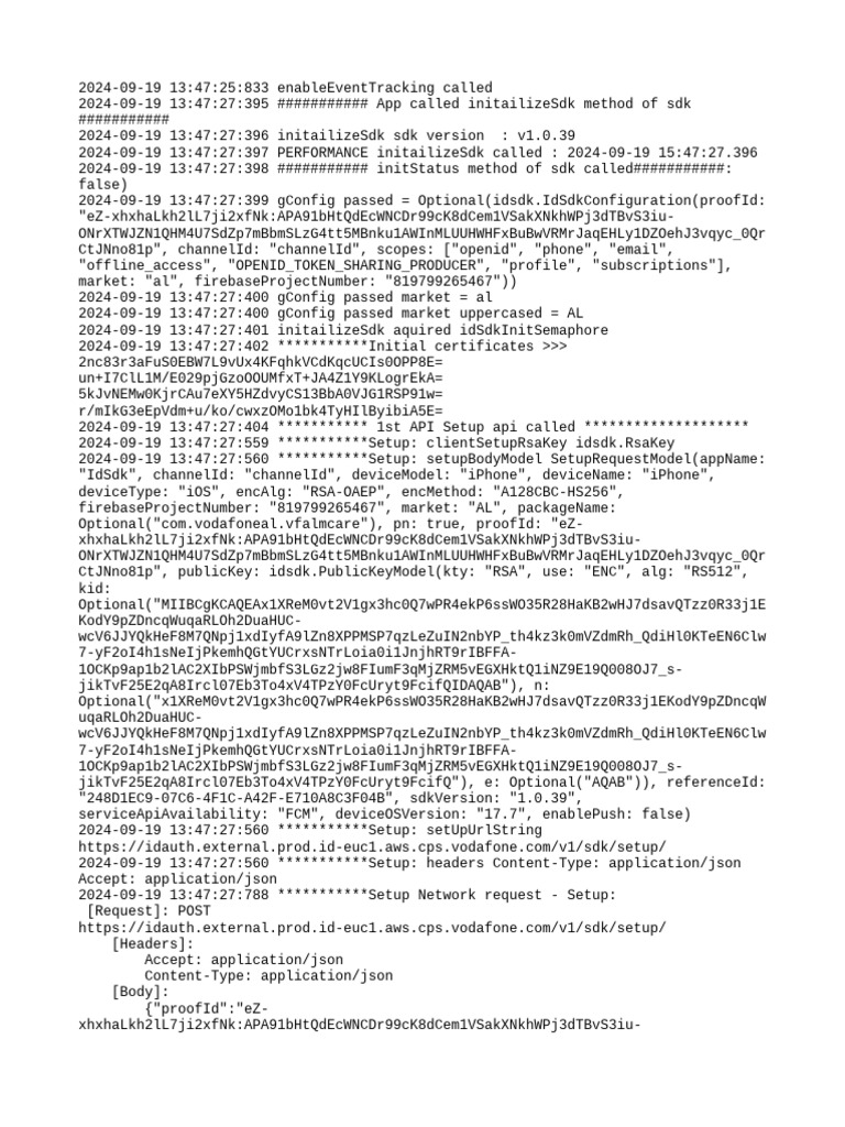 Id SDK Logs | PDF | Computer Data | Computer Security
