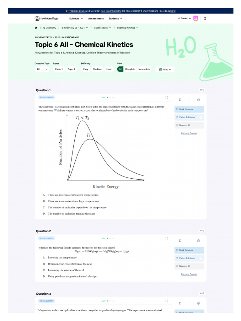 IB Chemistry Topic 6 All | PDF