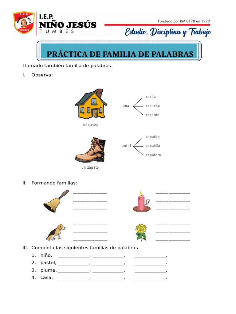 Actividades de Familia de Palabras | PDF