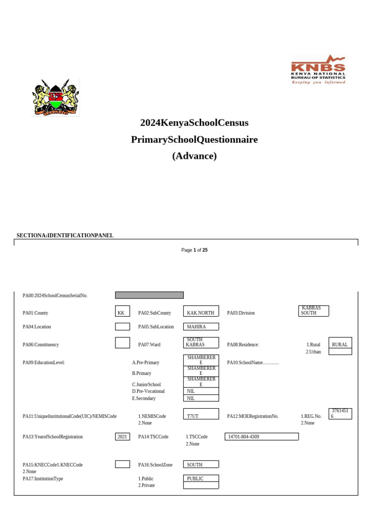 3_2024_School_Census_ADVANCE_Questionnaire_Primary_FINAL | PDF ...