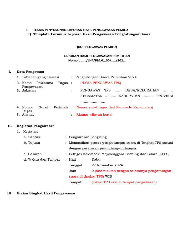 Form A PTPS Penghitungan Suara | PDF