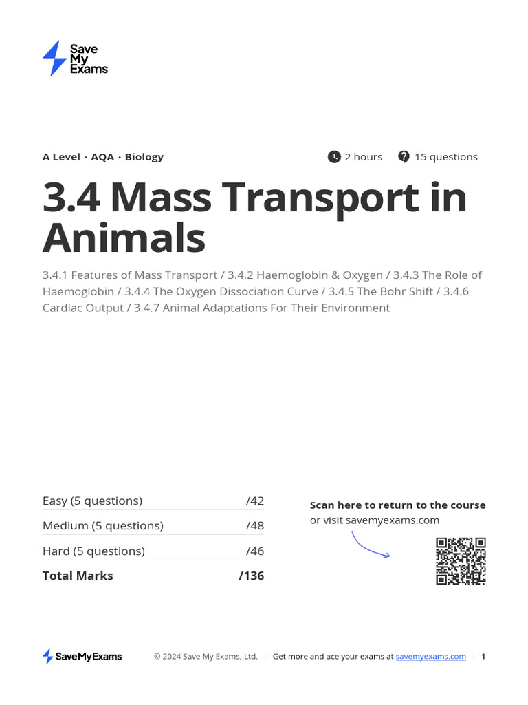 3-4-mass-transport-in-animals-LTYCpSPzxoi1YUDb | PDF | Hemoglobin | Heart