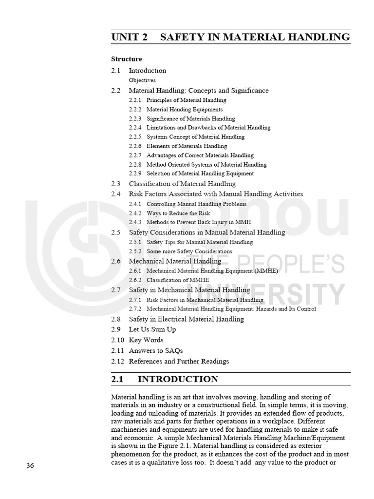 Unit 2 Safety in Material Handling | PDF